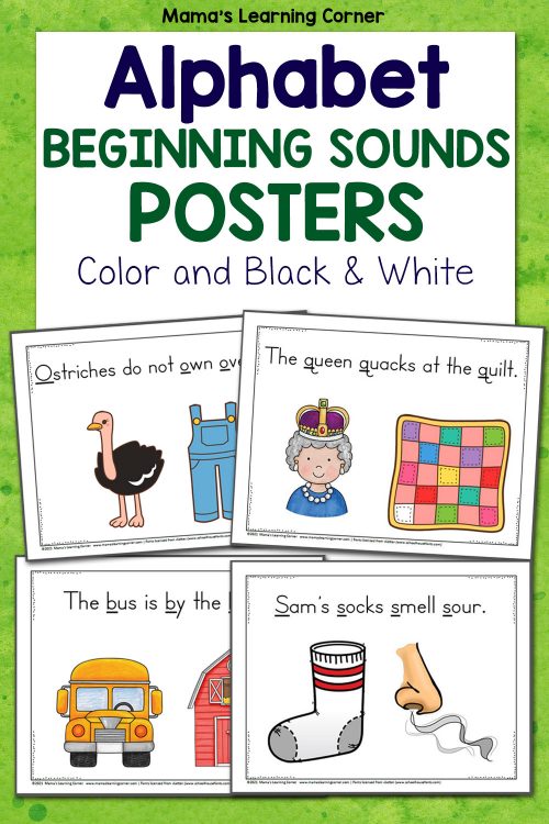 Alphabet Beginning Sounds Posters - Mamas Learning Corner