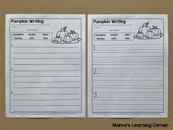 Fall Writing Sentences Worksheets - Mamas Learning Corner