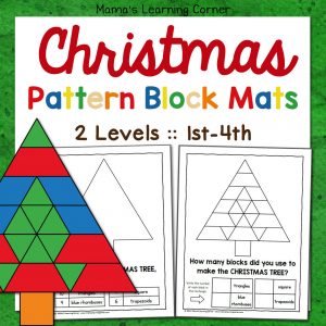 Christmas Pattern Block Mats - Mamas Learning Corner