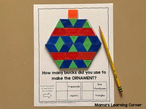 Christmas Pattern Block Mats - Mamas Learning Corner