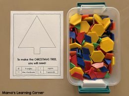 Christmas Pattern Block Mats - Mamas Learning Corner
