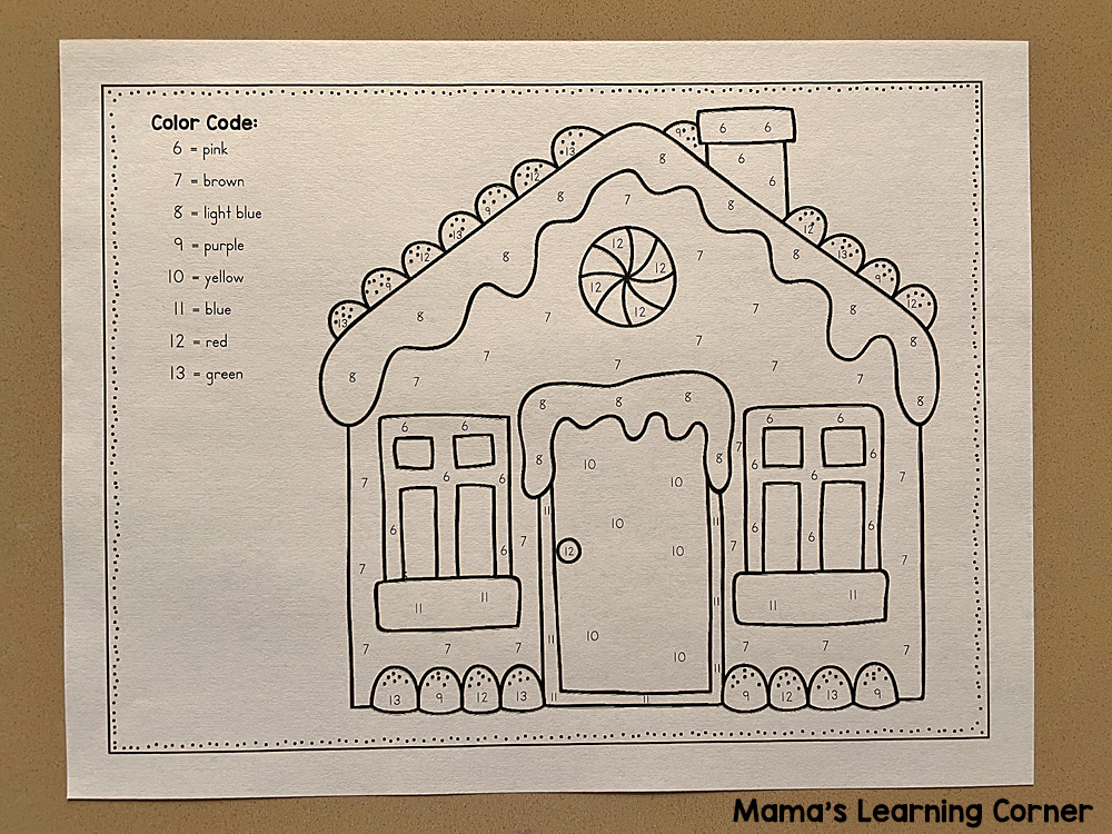 Color By Number Worksheets: December! - Mamas Learning Corner