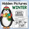 Winter Hidden Picture Worksheets - Mamas Learning Corner