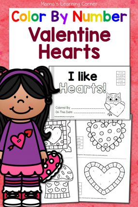 Heart Color By Number Worksheets for Valentine's Day - Mamas Learning ...