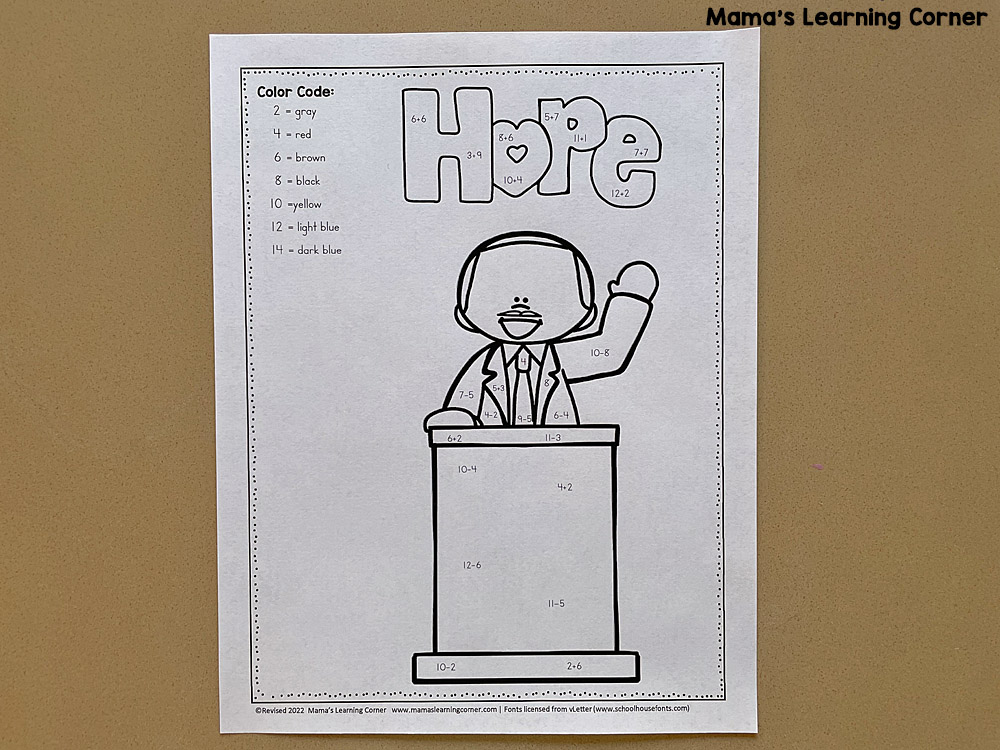Color By Number Worksheets: January! - Mamas Learning Corner