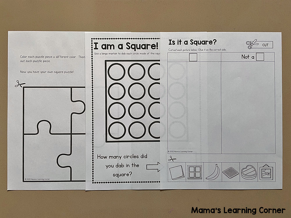 Square Worksheets for Preschool and Kindergarten - Mamas Learning Corner