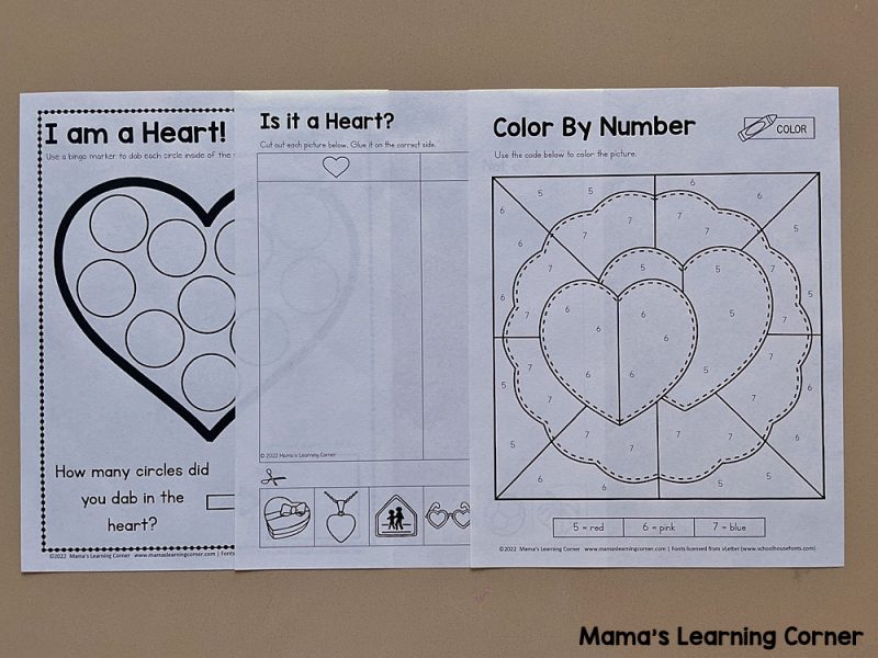 Heart Worksheets for Preschool and Kindergarten - Mamas Learning Corner