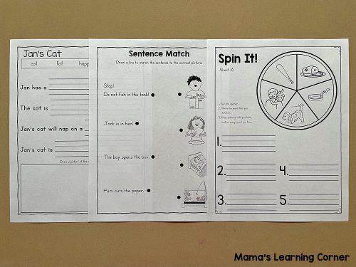 Kindergarten Reading and Phonics Packet 1 - Mamas Learning Corner