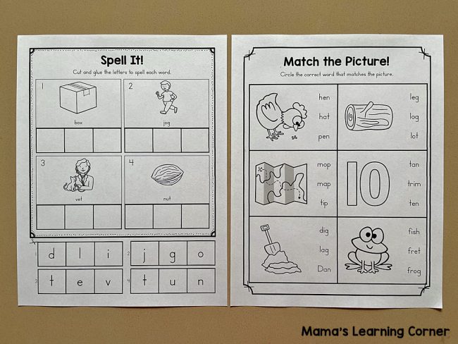 Kindergarten Reading and Phonics Worksheet Packet - Mamas Learning Corner