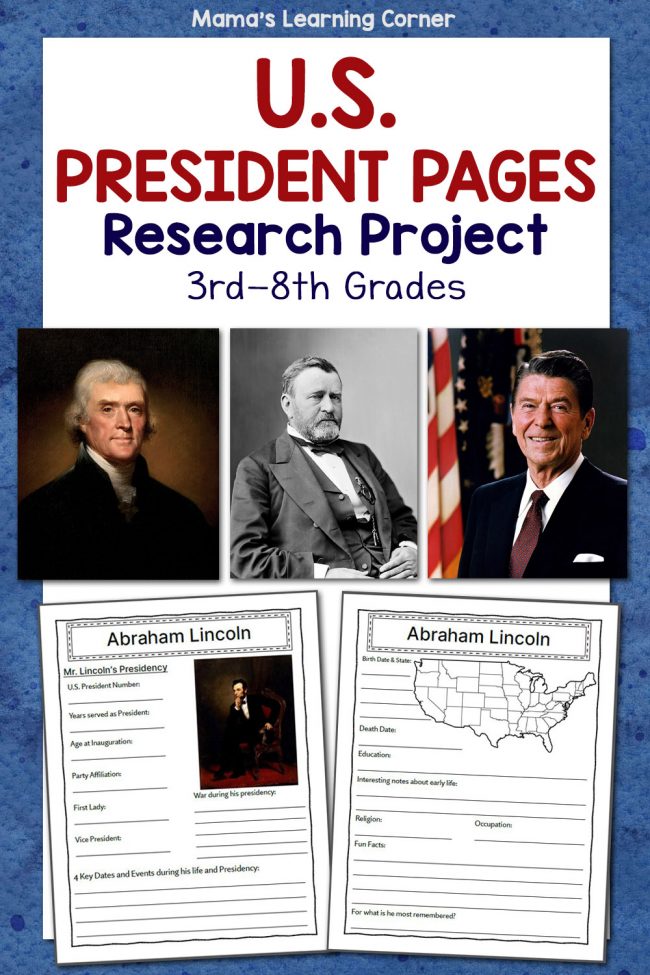 U.S. Presidents Research Project - Mamas Learning Corner