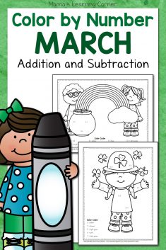 Color by Number Worksheets for March: St. Patrick's Day! - Mamas ...