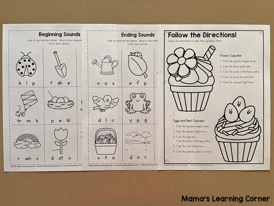 Spring Worksheets for Kindergarten and First Grade - Mamas Learning Corner