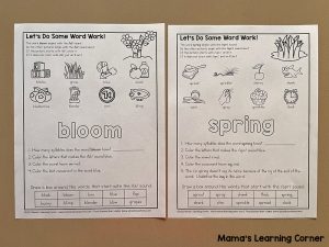 Spring Worksheets for Kindergarten and First Grade - Mamas Learning Corner