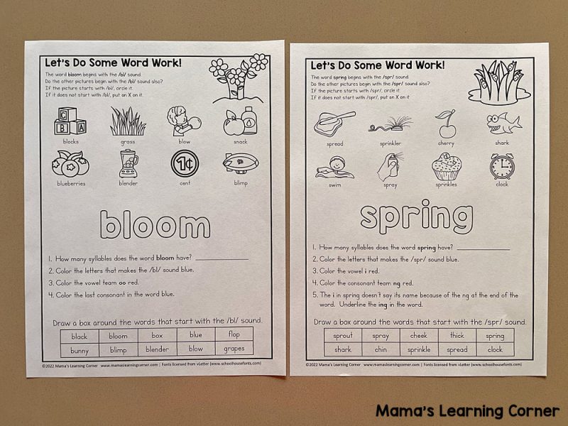 Spring Worksheets for Kindergarten and First Grade - Mamas Learning Corner