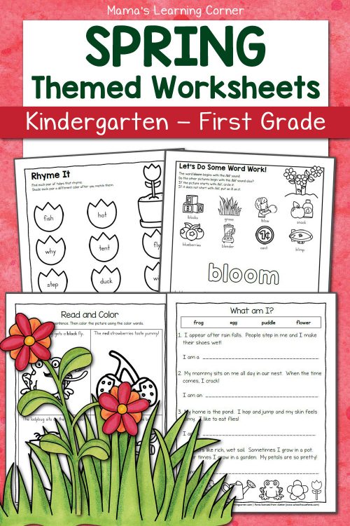 Spring Worksheets for Kindergarten and First Grade - Mamas Learning Corner