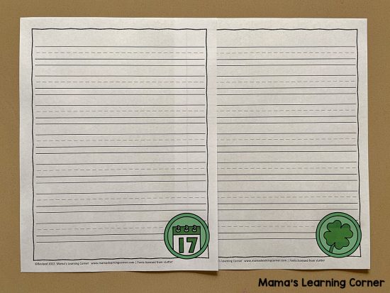 St. Patrick's Day Blank Writing Pages - Mamas Learning Corner