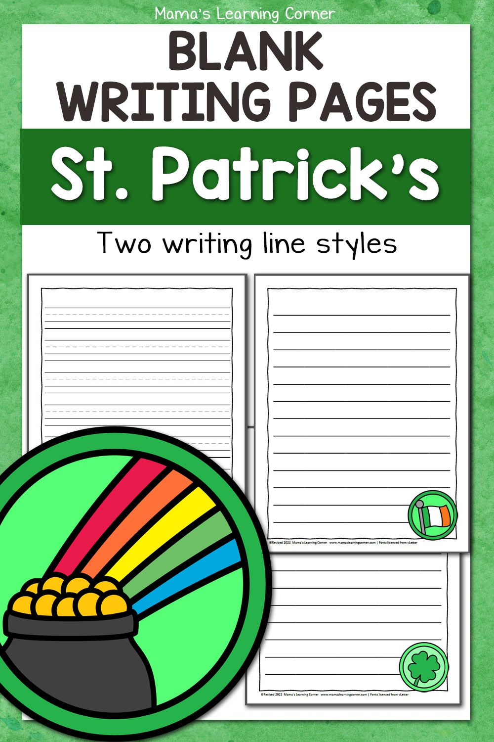 St. Patrick’s Day Blank Writing Pages - Mamas Learning Corner
