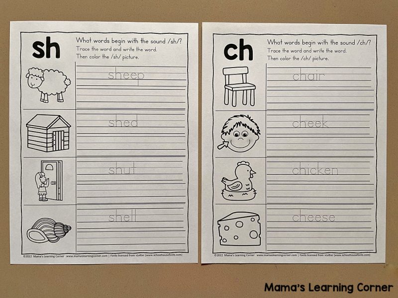 Beginning and Ending Digraph Writing Practice Worksheets - Mamas ...