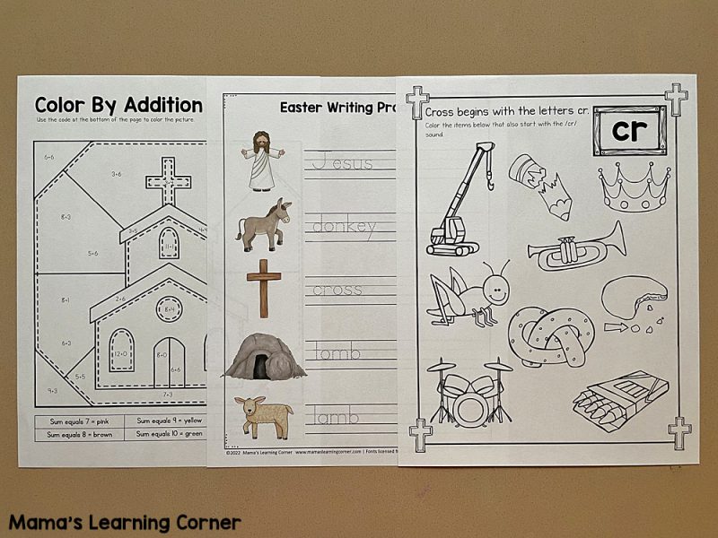 Christian Easter Worksheets for Kindergarten and First Grade - Mamas ...