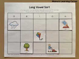 Long Vowel Sorting Activity - Mamas Learning Corner