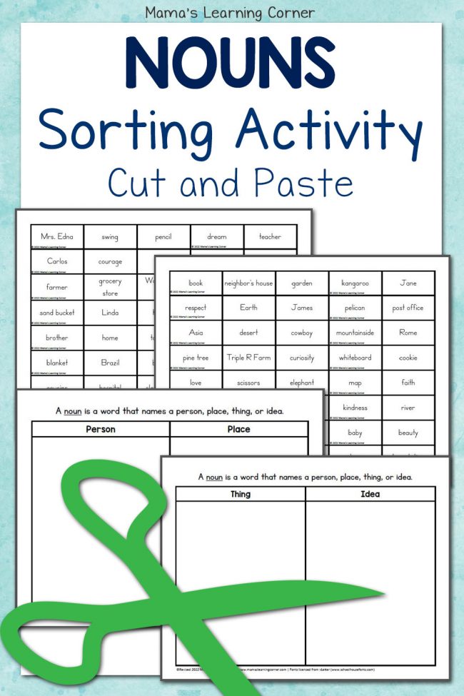 Noun Sorting Activity - Mamas Learning Corner