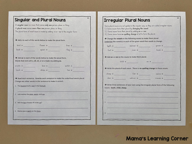 Noun Worksheets for 3rd and 4th Grades - Mamas Learning Corner