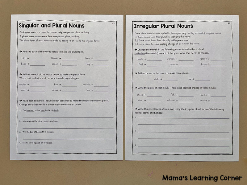 Noun Worksheets for 3rd and 4th Grades - Mamas Learning Corner