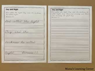 7 Days of Creation Copywork in Print and Cursive - Mamas Learning Corner