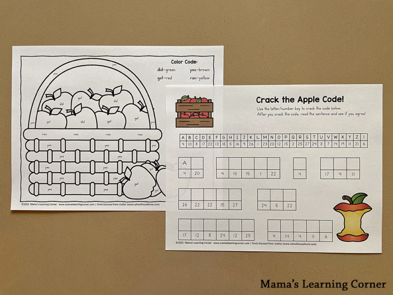 Apple Worksheets for Kindergarten-First Grade - Mamas Learning Corner