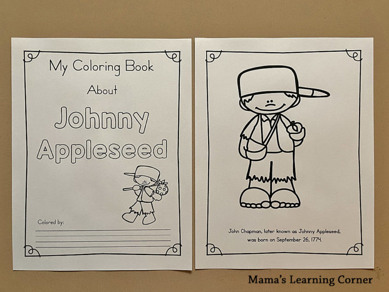 Johnny Appleseed Coloring Pages - Mamas Learning Corner