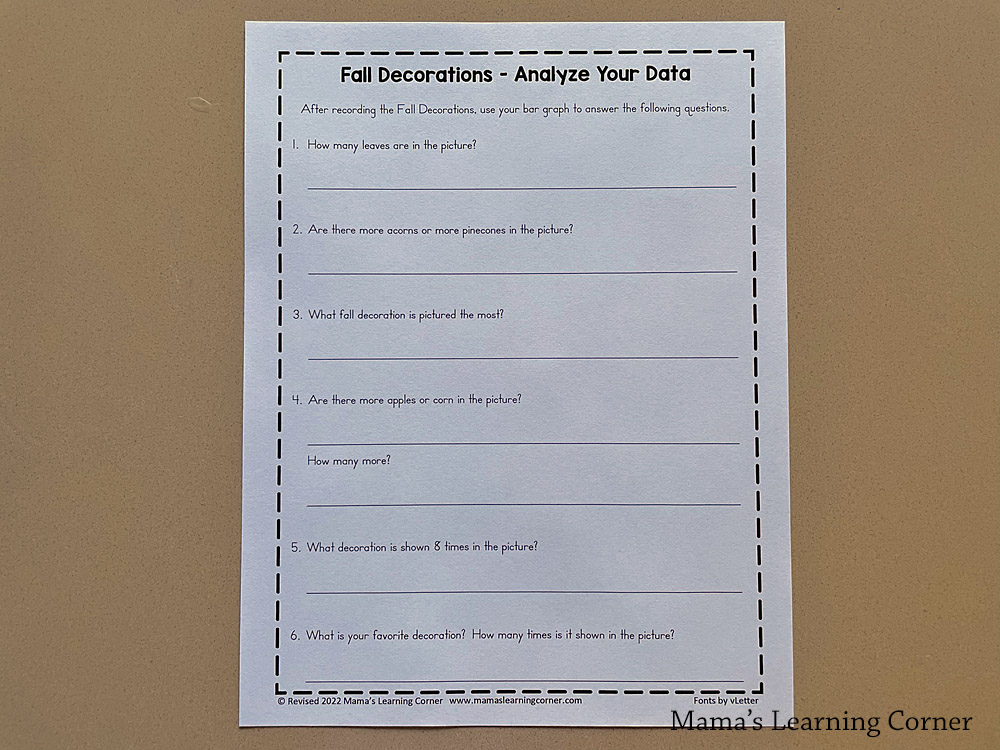 Fall Bar Graph Worksheets - Mamas Learning Corner