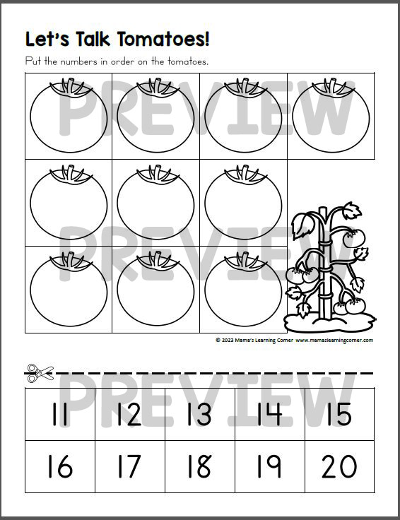 Fruit and Vegetable Worksheets for Kindergarten and First Grade - Mamas ...