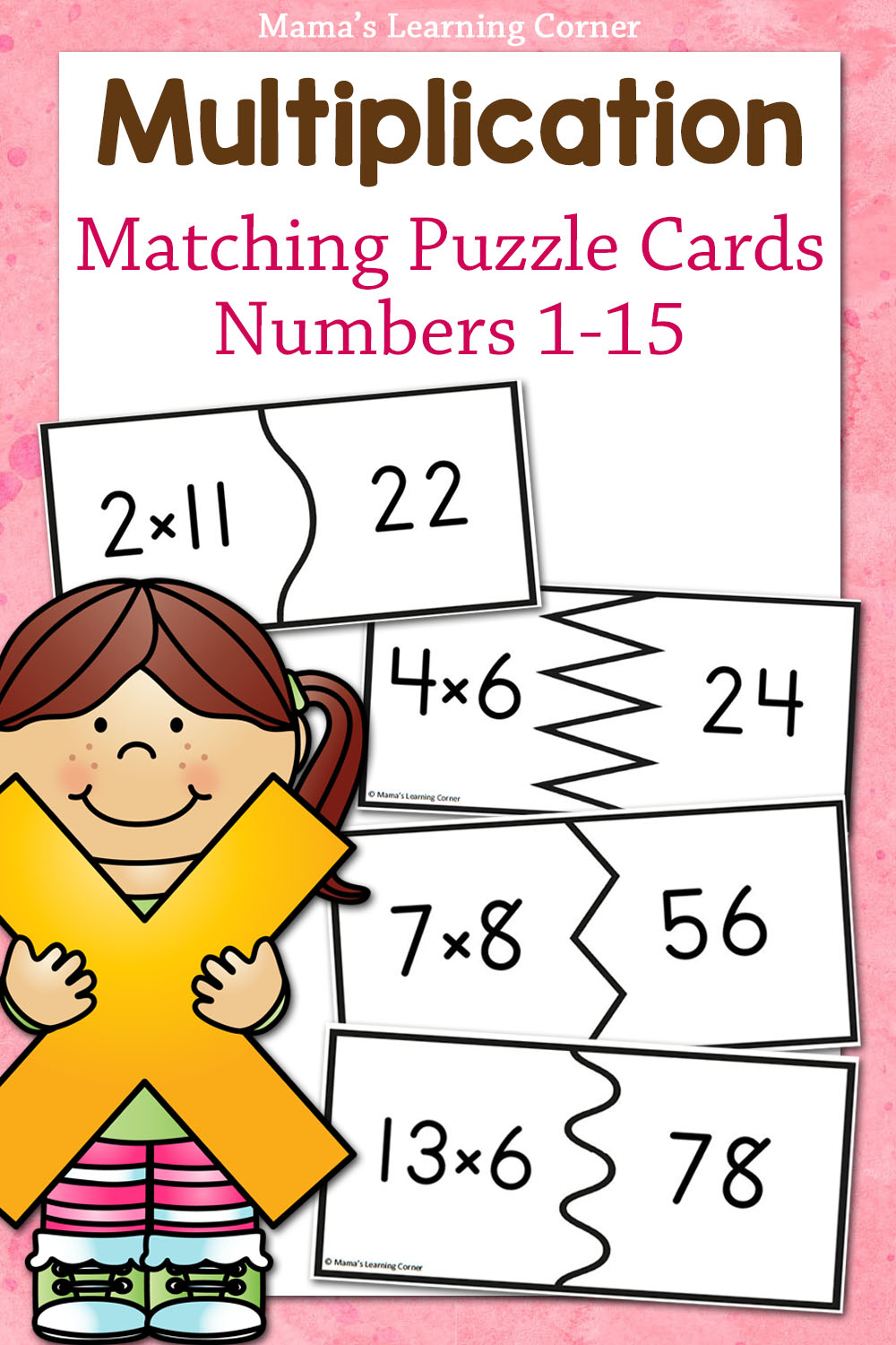 Multiplication Fact Puzzle Matching Cards - Mamas Learning Corner