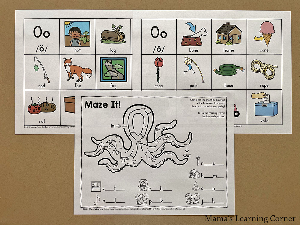 Short O and Long O Worksheets - CVC and CVCe - Mamas Learning Corner
