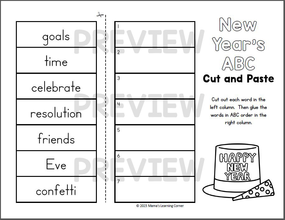 Holidays of the Year ABC Order Cut and Paste Worksheet Packet - Mamas ...