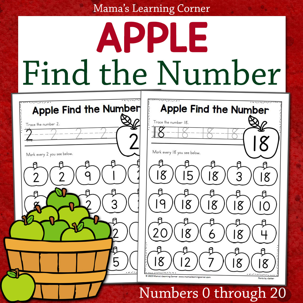 Apple Color By Sight Word Worksheet - Mamas Learning Corner