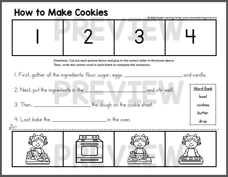 How to Make Cookies Sequencing Activities - Mamas Learning Corner