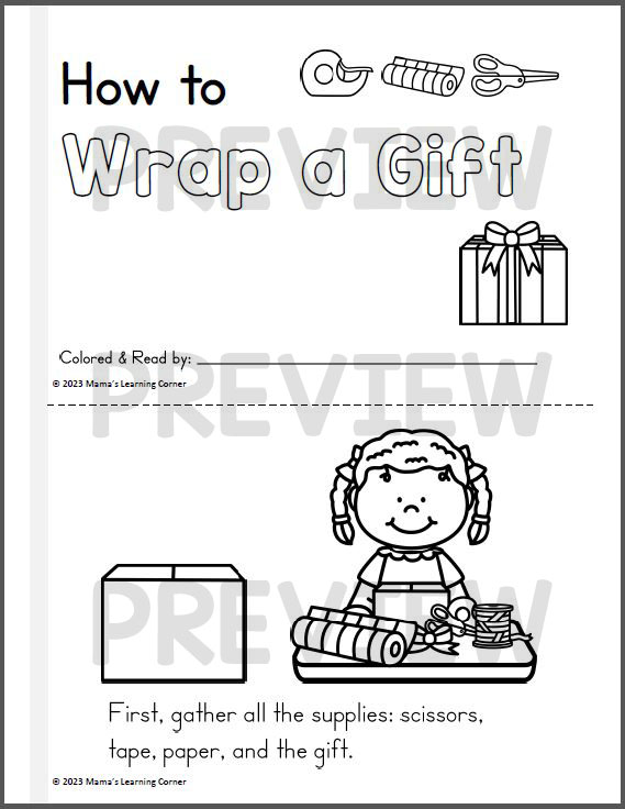 How to Wrap a Gift Sequencing Activities - Mamas Learning Corner