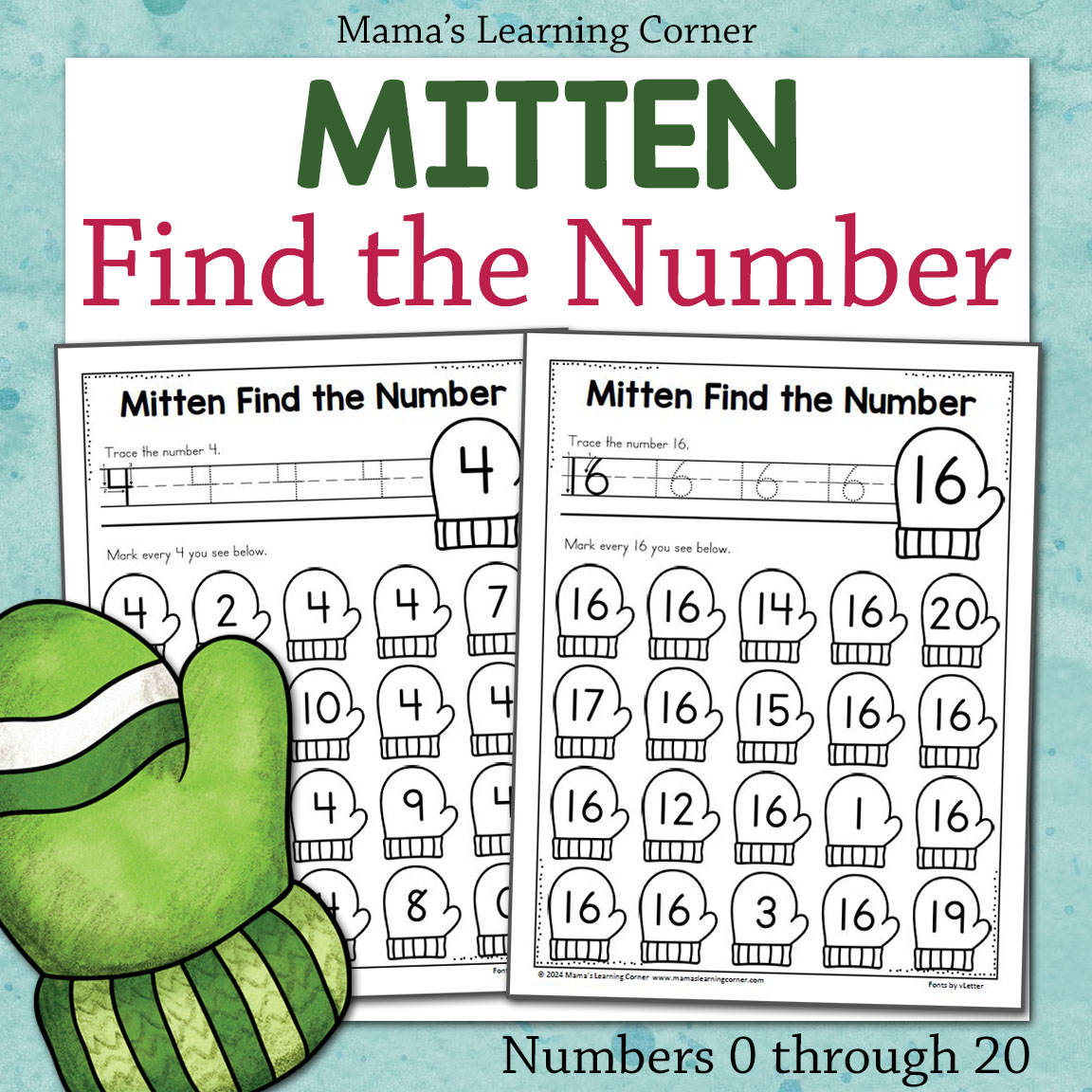 Recognizing Numbers 1 20 Worksheets