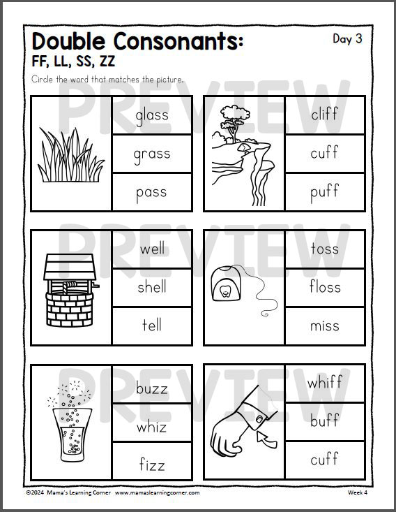 1st Grade Weekly Worksheet Packet #4 - Mamas Learning Corner
