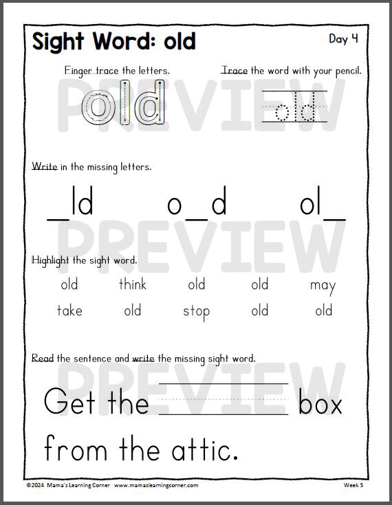 1st Grade Weekly Worksheet Packet #5 - Mamas Learning Corner
